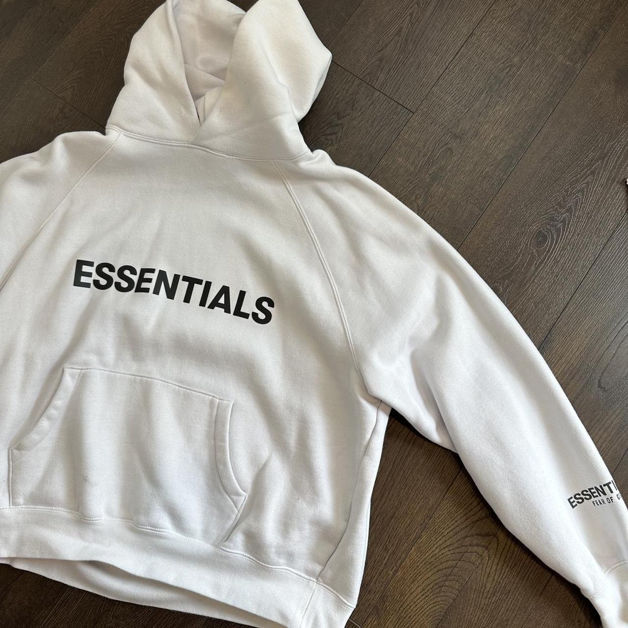 White Essentials Hoodie. Size Small. - Depop