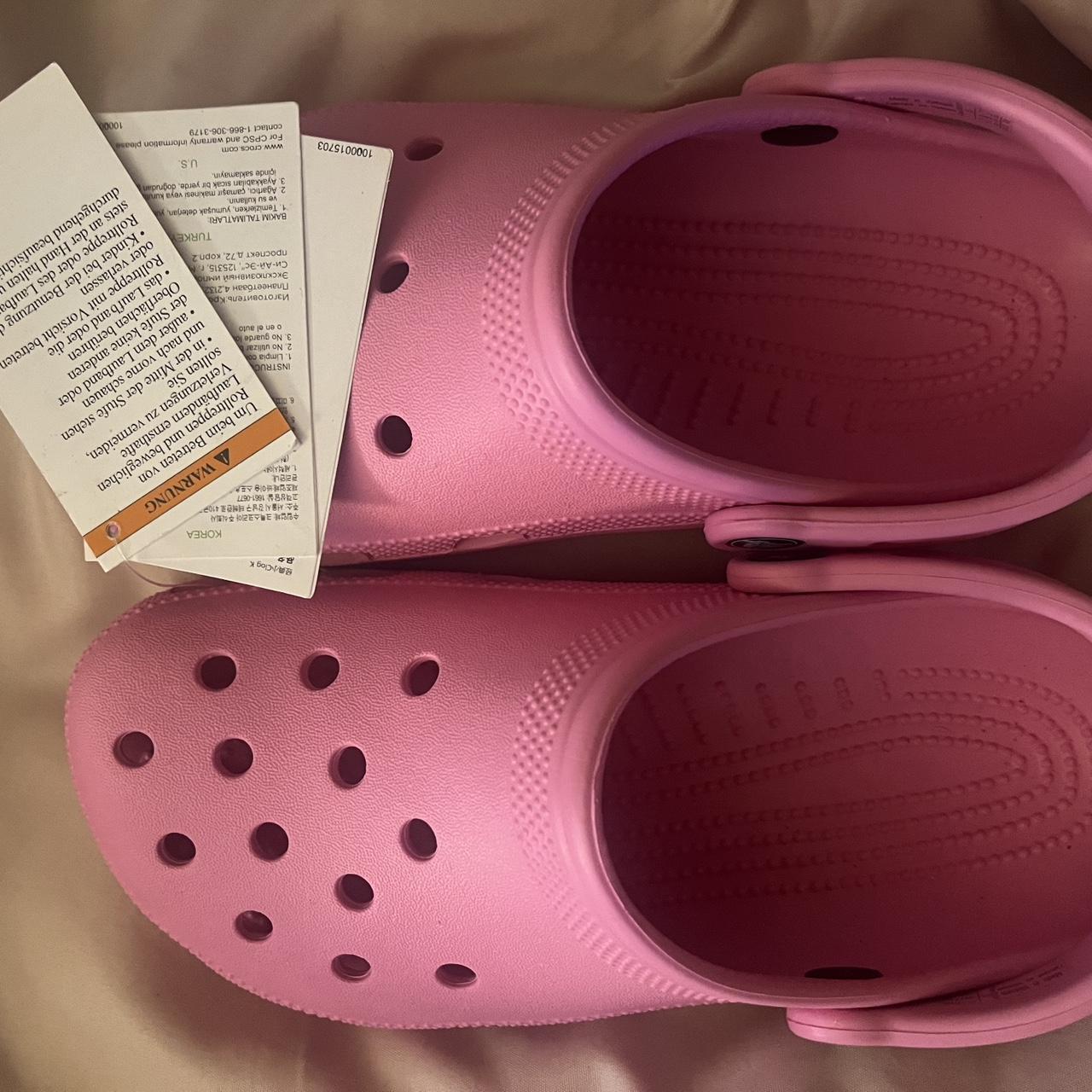 Brand new taffy pink crocs with tags (J5) fit like... - Depop