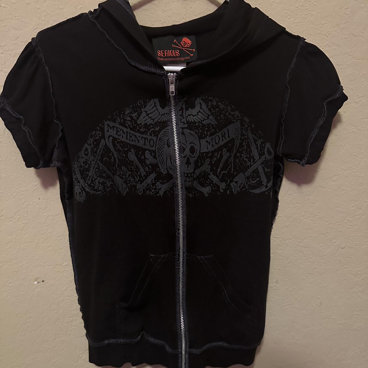 serious zip up hooded shirt. i think it’s cute but... - Depop