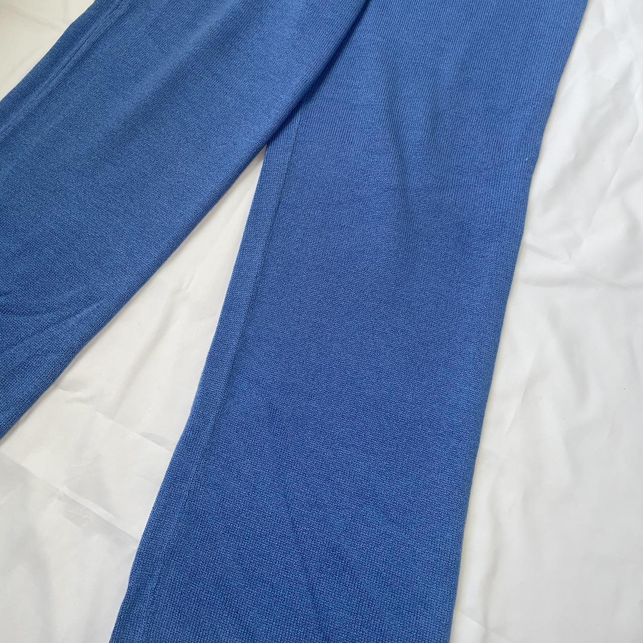 Blue knit pants Super comfy Size small - Depop