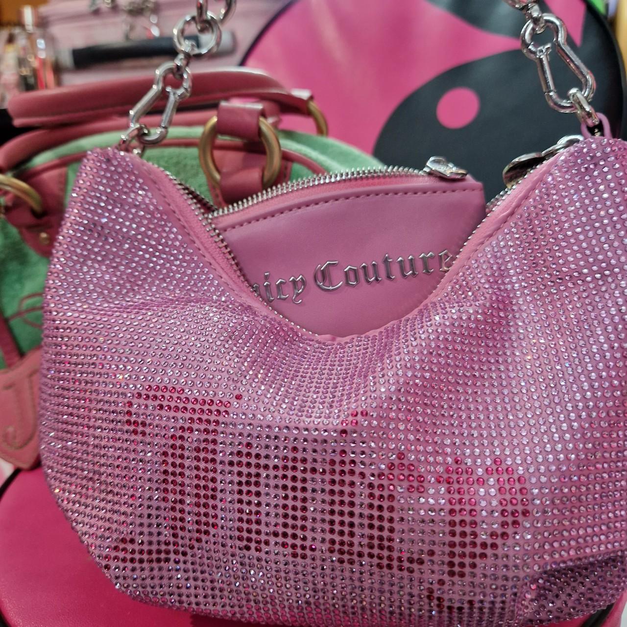 🎀Juicy Couture Rhinestone Diamanté Pink Hobo... - Depop