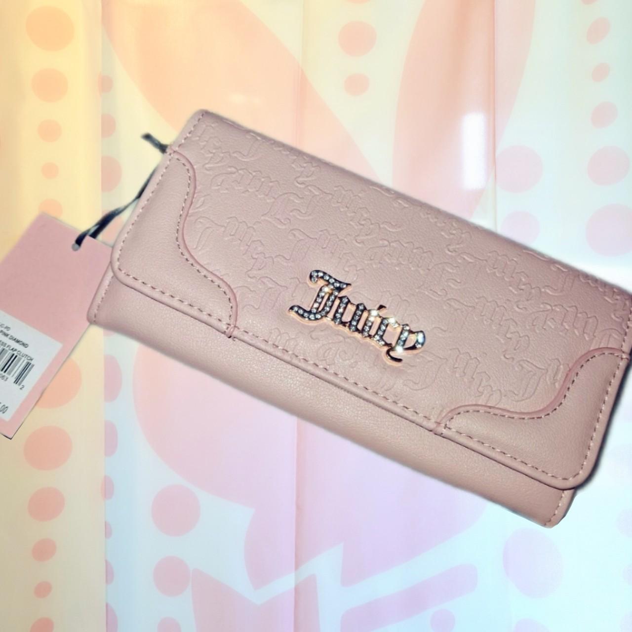 BNWT Juicy Couture Rhinestone Heartless Flap Clutch... - Depop