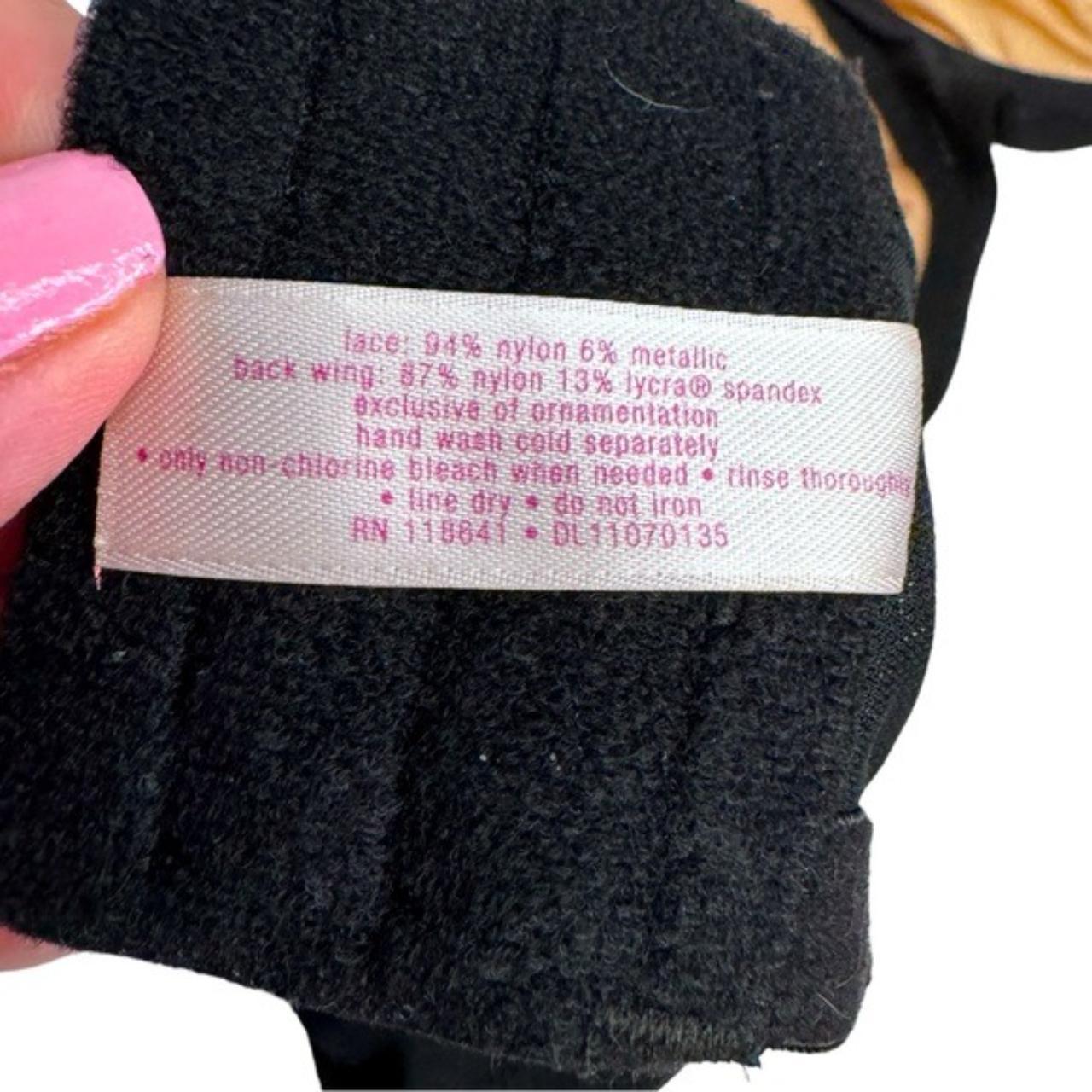 CACIQUE BLACK GOLD LACE MESH BRA SZ 44D Very good... - Depop