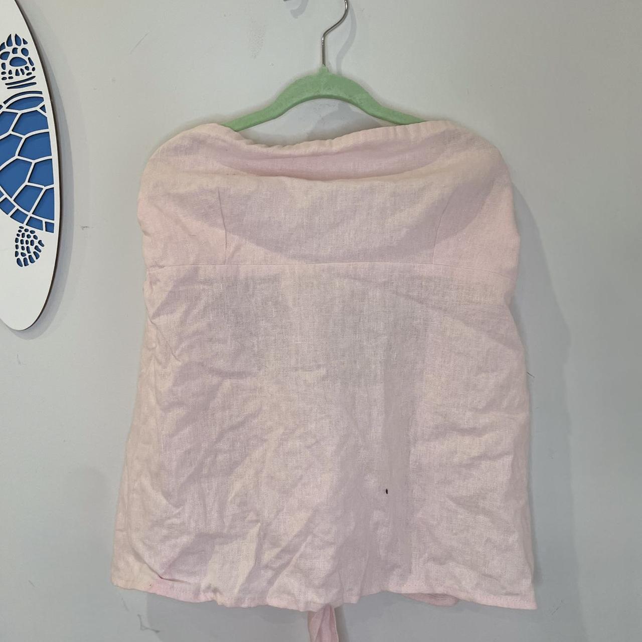 Pink tie up Glassons flowy Tube top never worn... | Depop