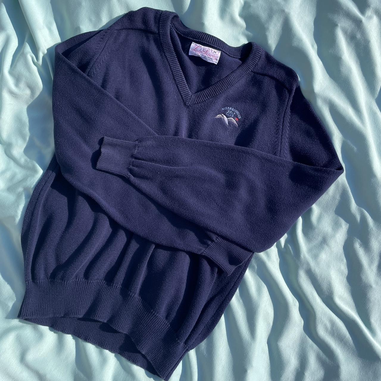vintage 70’s lady pickering navy blue v-neck golf... - Depop