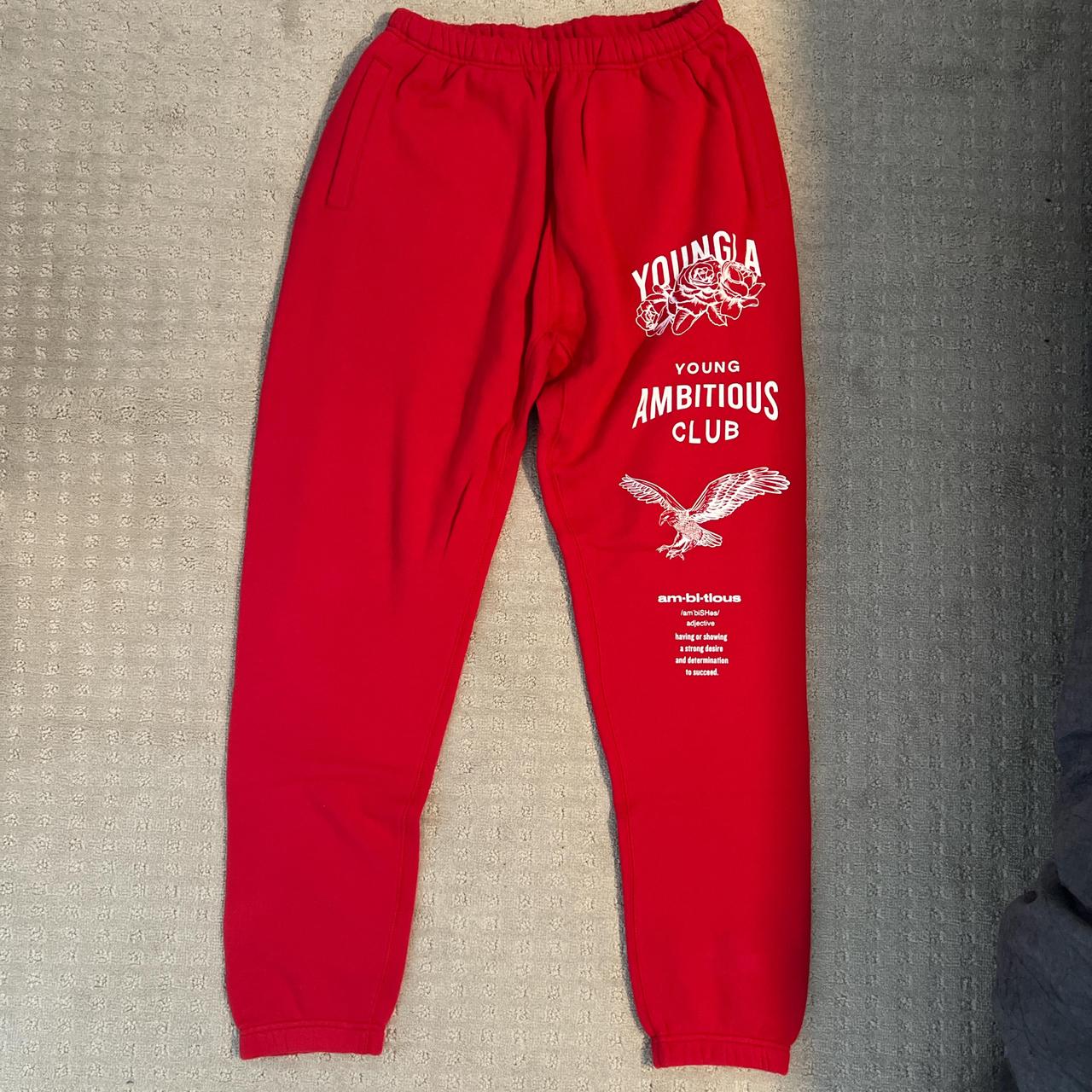 YoungLA Red Immortal Joggers - Depop