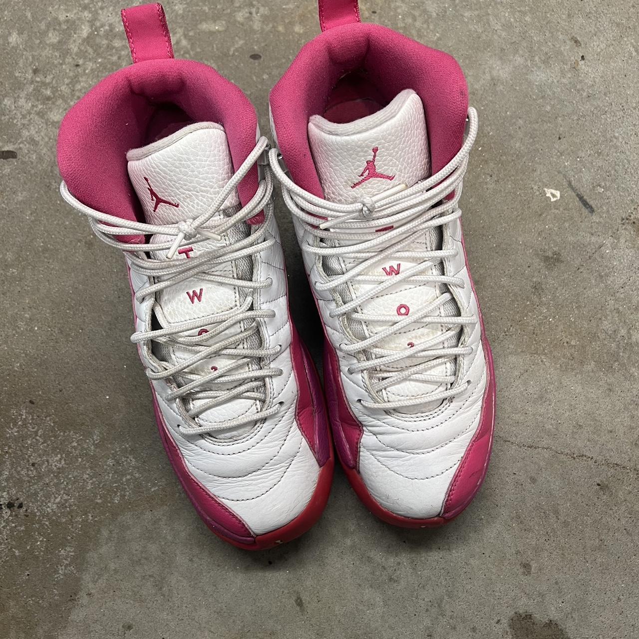 Air Jordan 12 Vivid Pink size 7Y 8/10 condition... - Depop