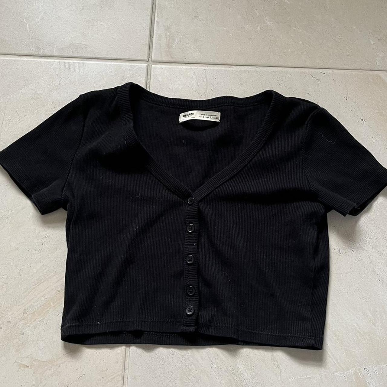 basic black top from pull and bear never worn - Depop