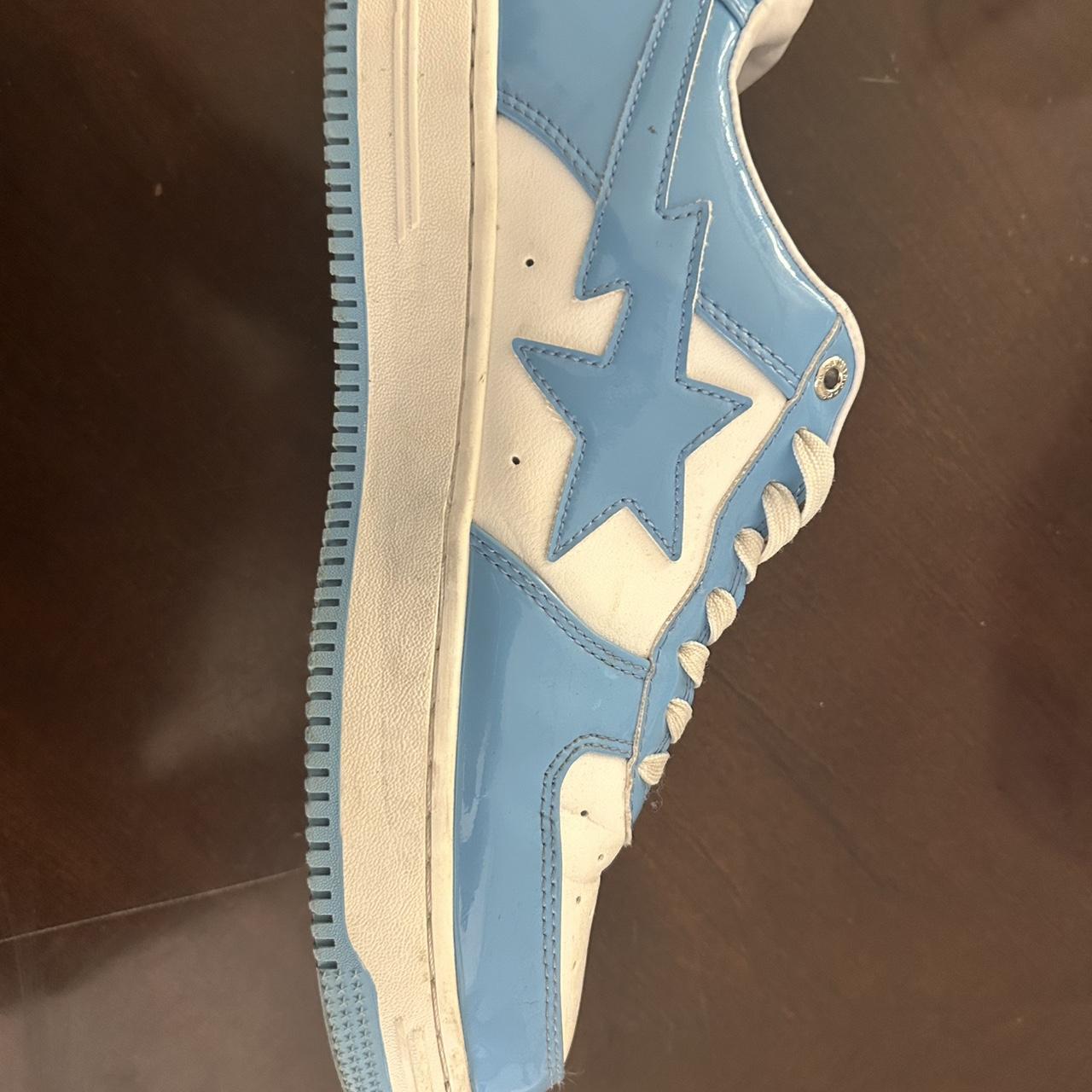 Gently used authentic blue bapestas - Depop