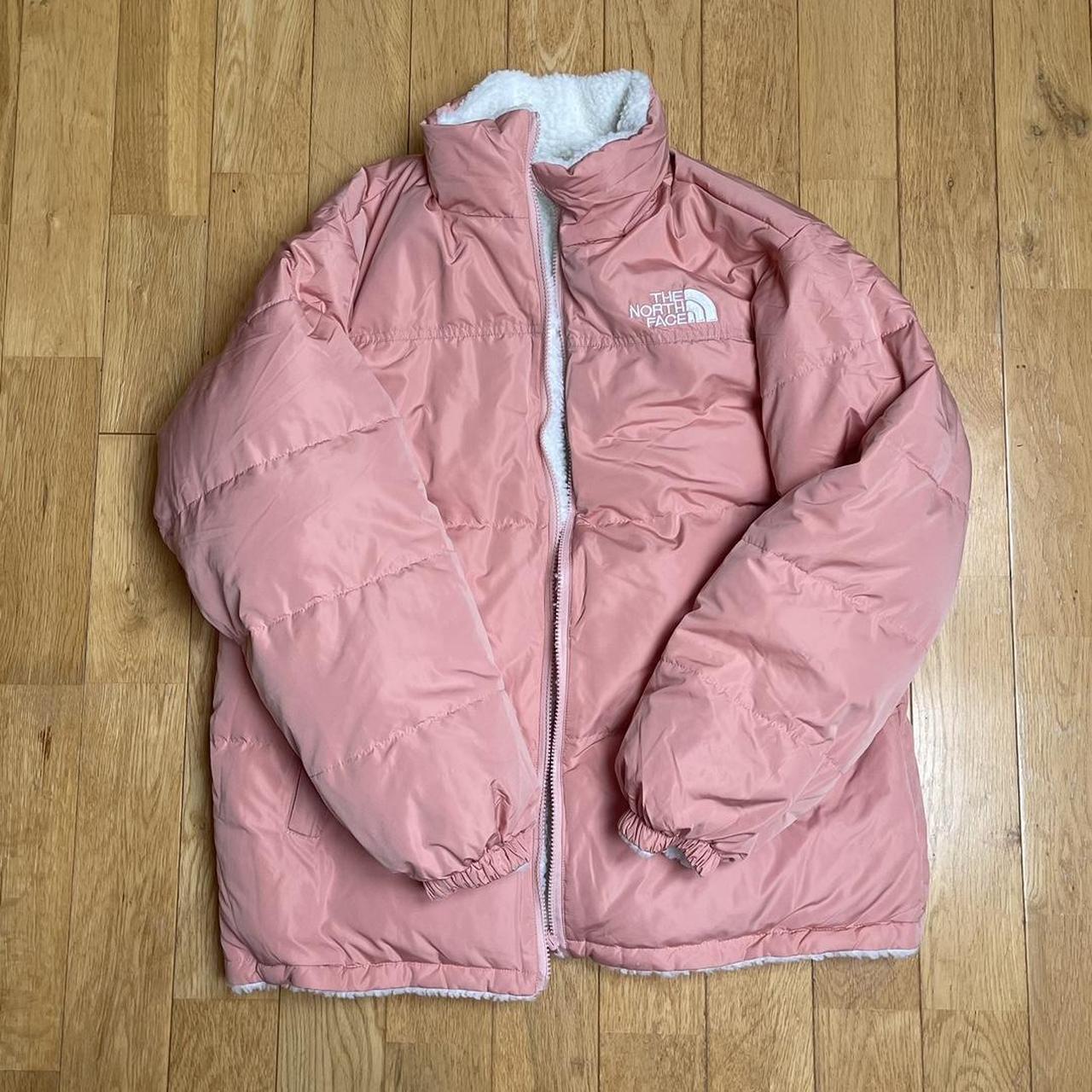 Reversible pink north face jacket Worn once Best... - Depop