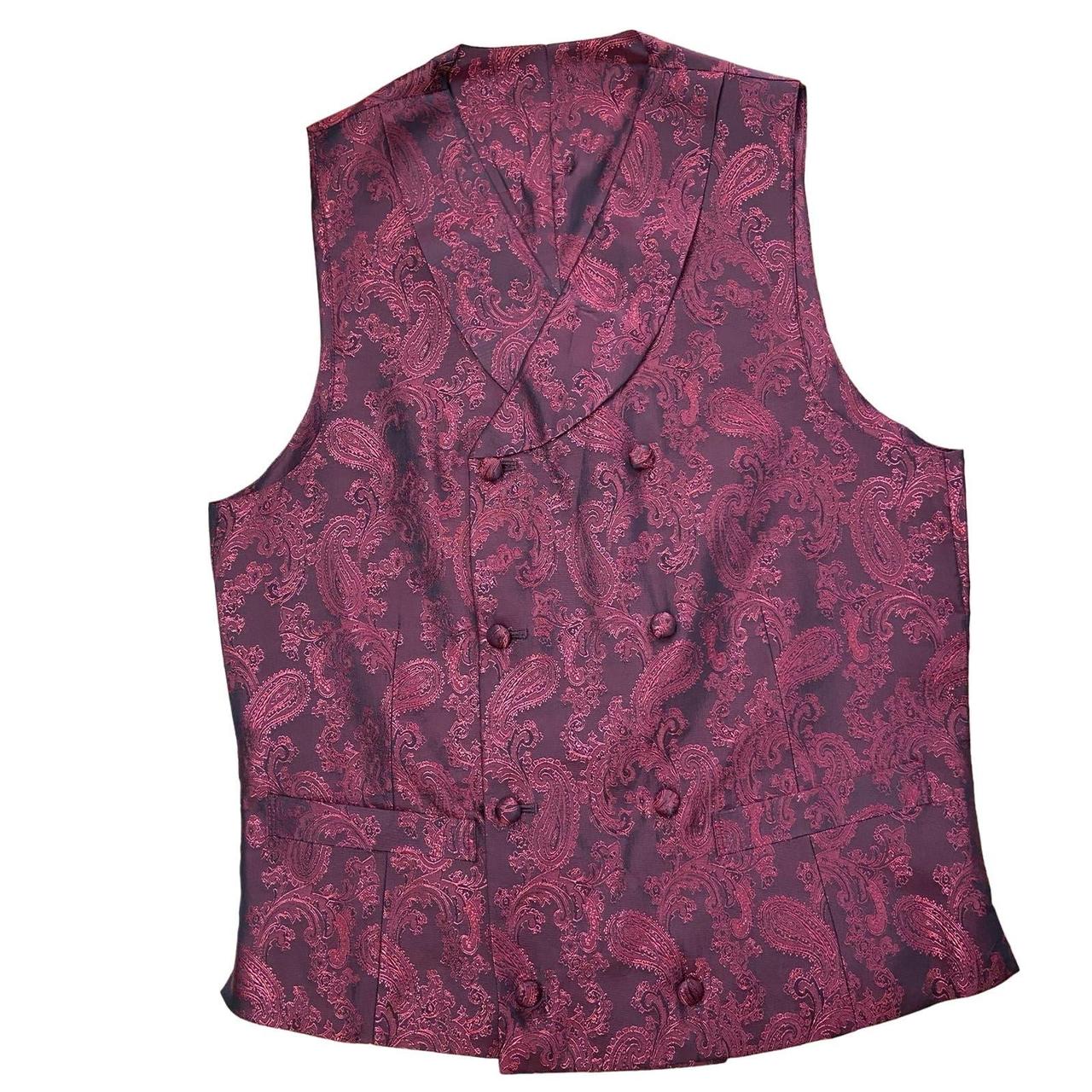 Men's handmade custom tailored red brocade formal... - Depop