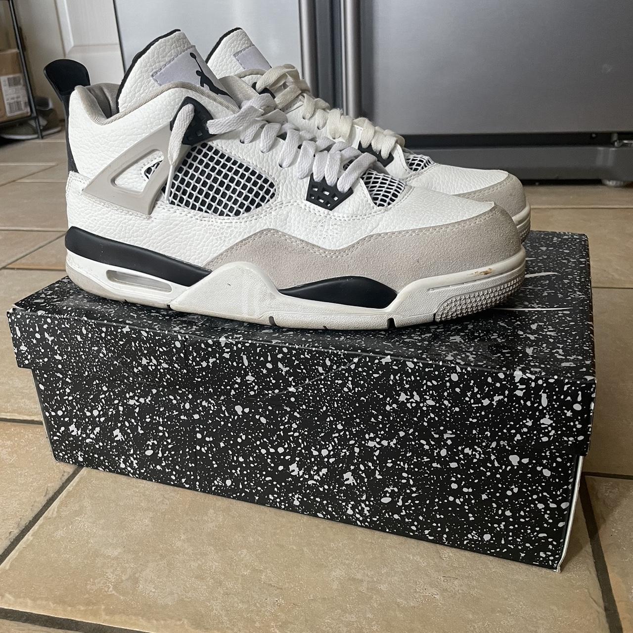 military black jordan 4 j4 - lightly used - open to... - Depop