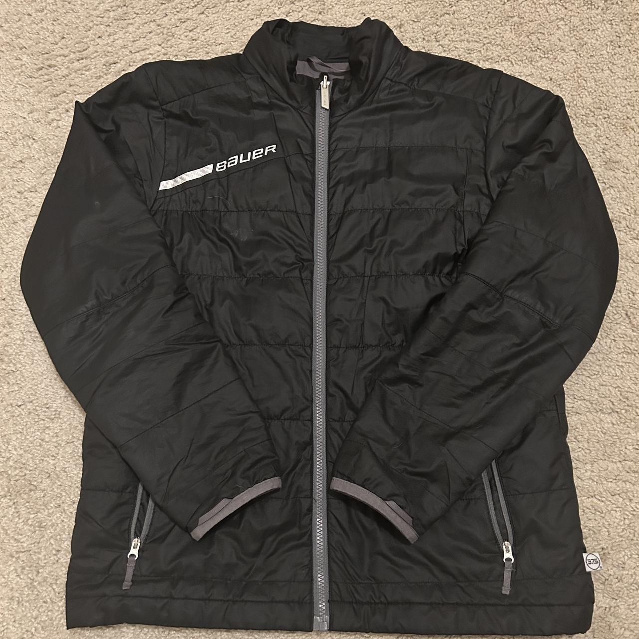 Black Bauer hockey puffer jacket size youth L - Depop
