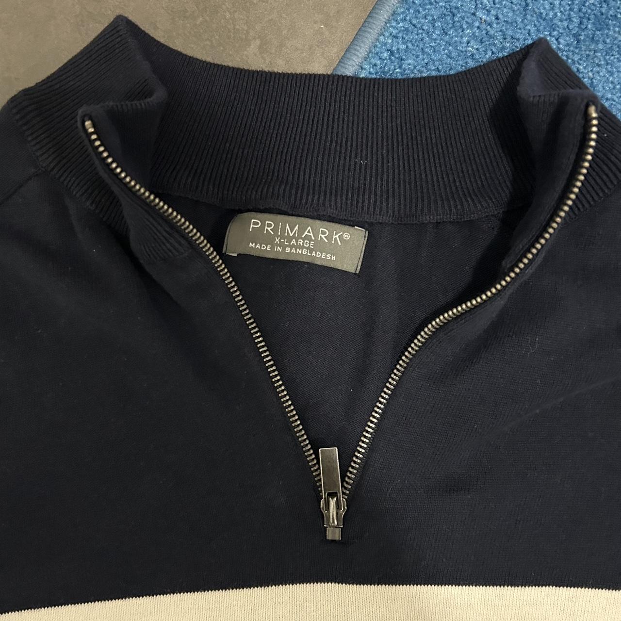 Primark quarter zip fleece. navy blue green and... - Depop