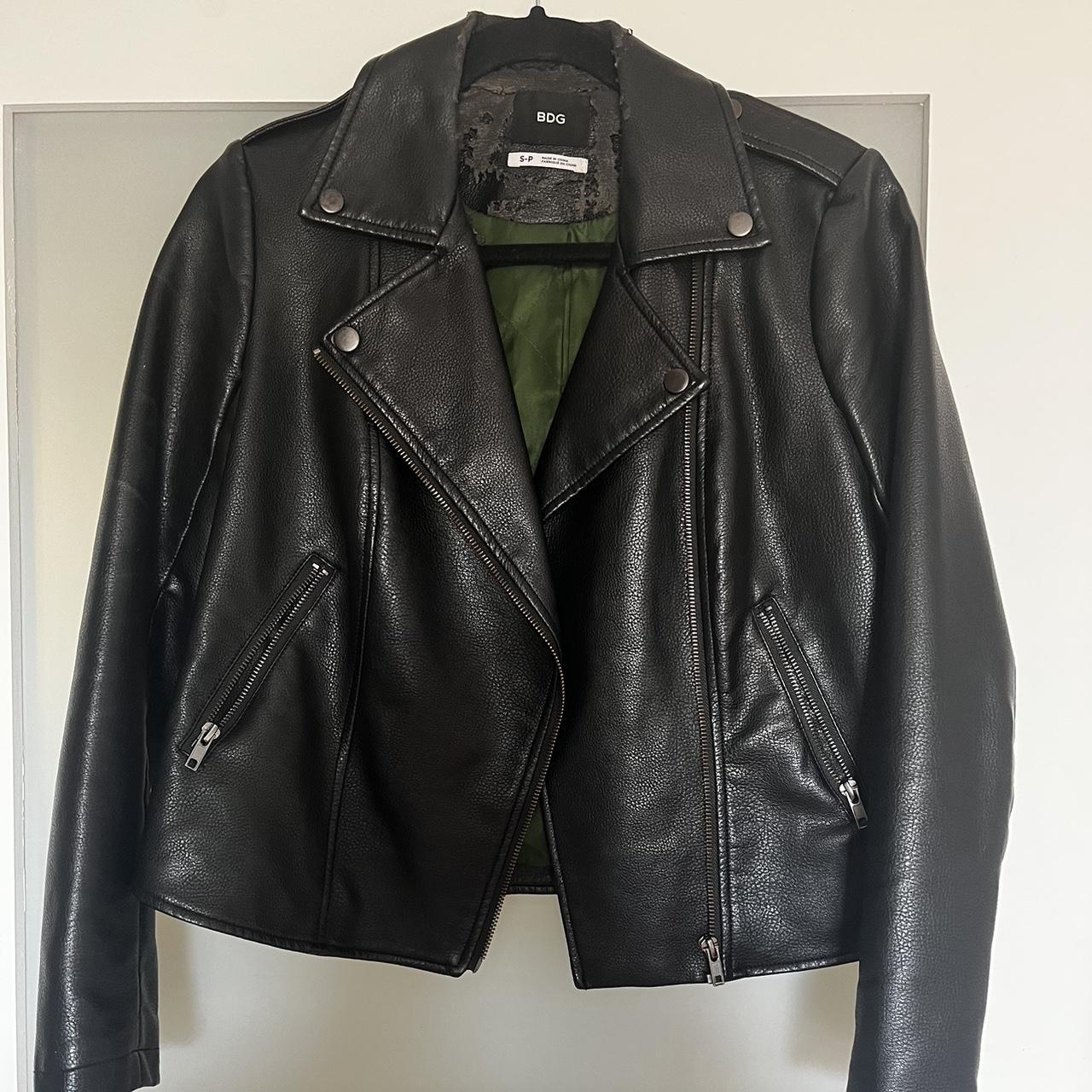 Urban Outfitters Leather Jacket Fits true to size... - Depop