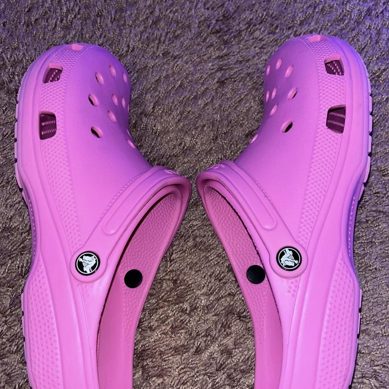 Mens Pink Crocs Shoes Size 13 Worn Once Like New Depop