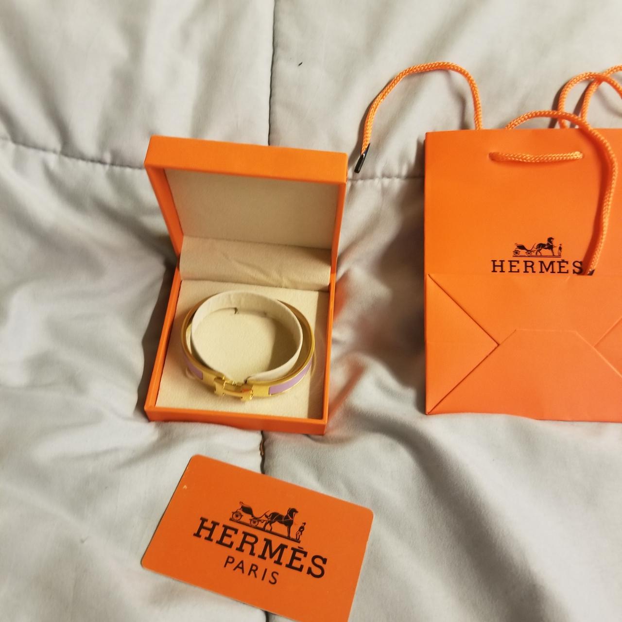 Hermes Click H Bracelet Size 19 Pink Brand New... - Depop