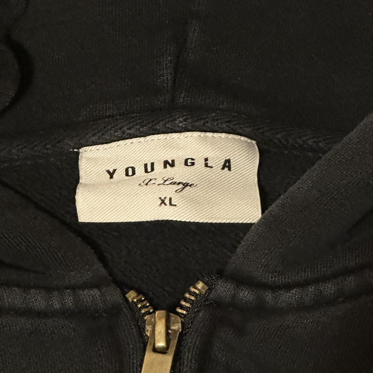 YoungLA - MMXIV Black Zip Up Hoodie - Size... - Depop