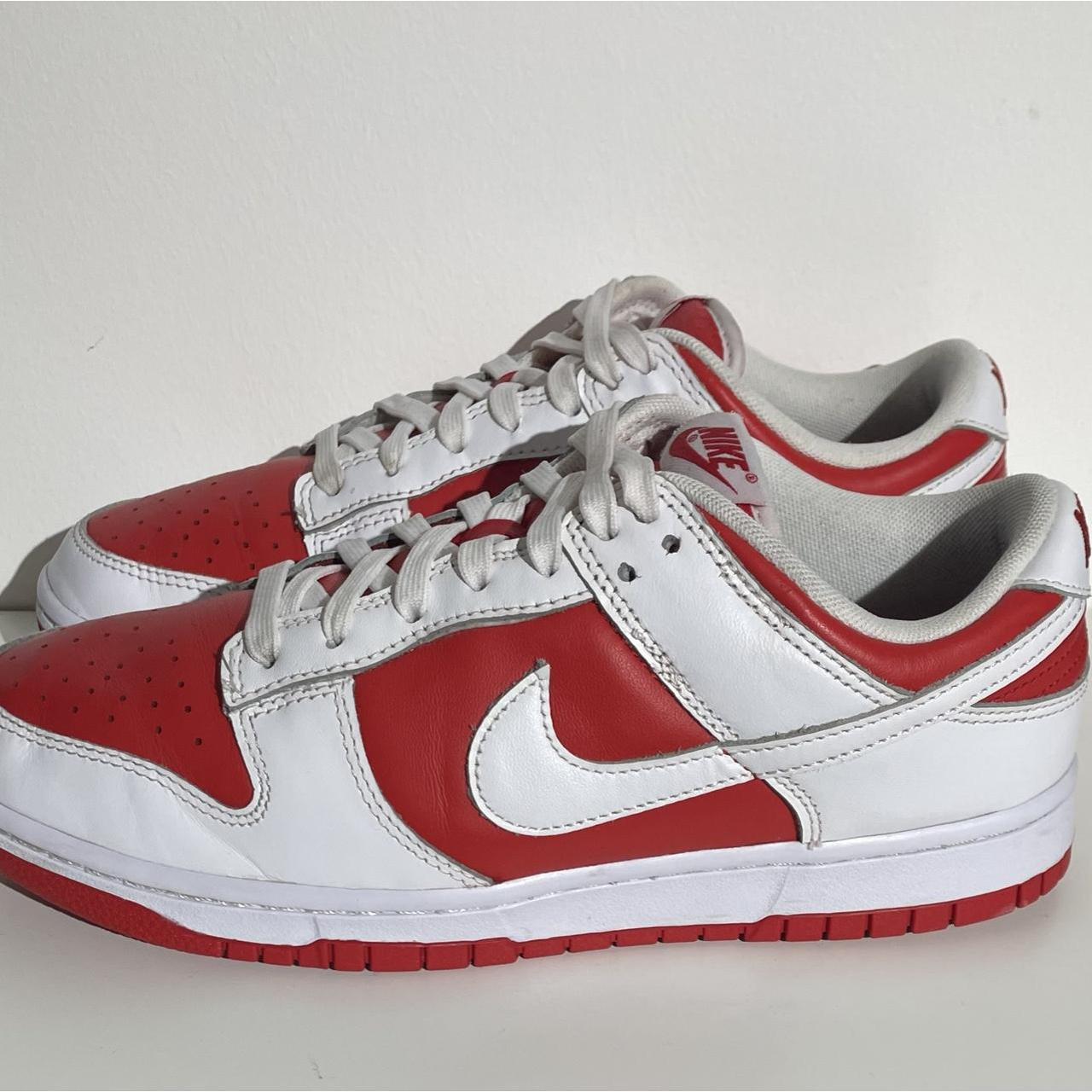 Nike Men's Red and White Trainers | Depop