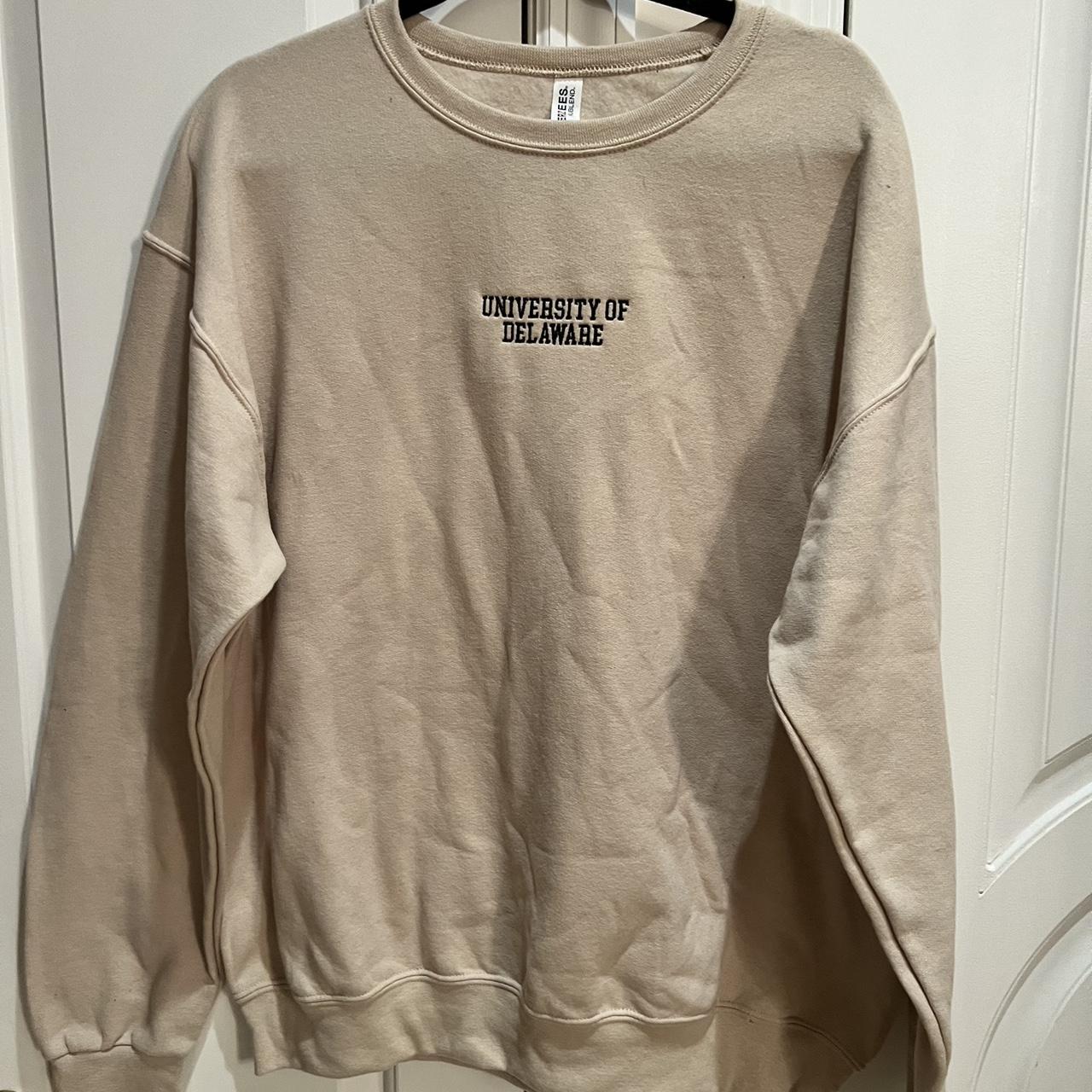 Large tan university of Delaware sweatshirt never worn - Depop