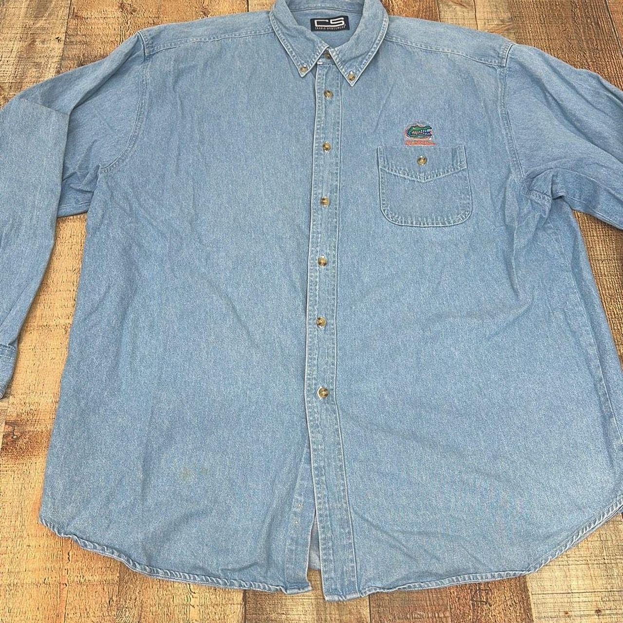 Florida Gators Denim Button Down Shirt- Crable... - Depop