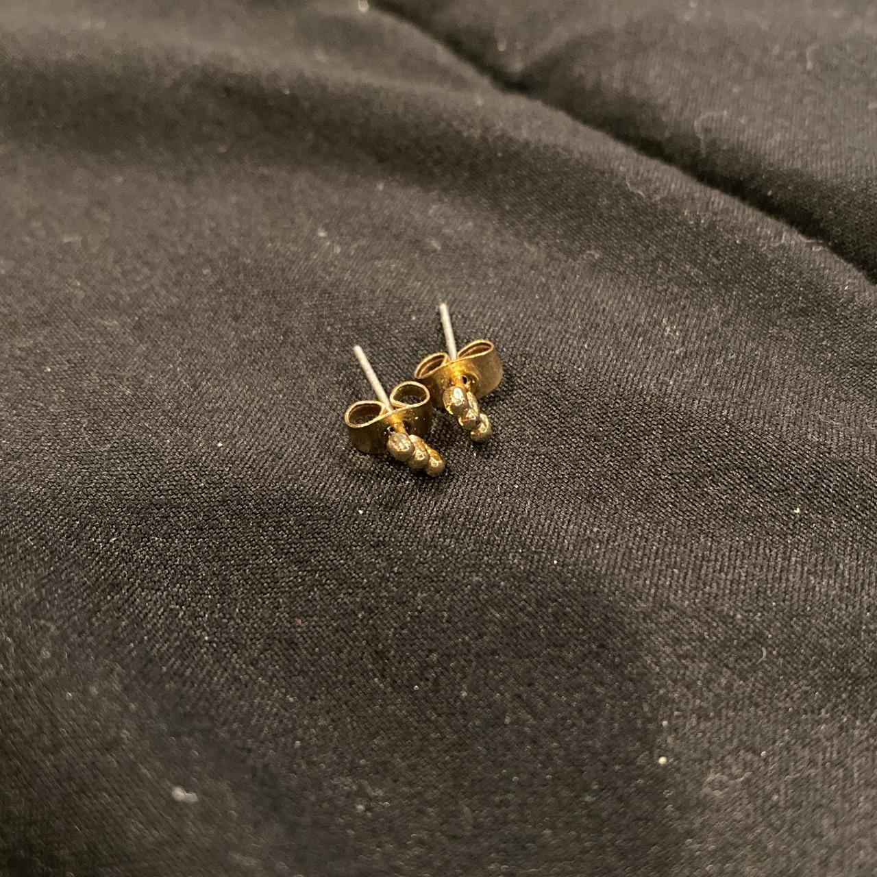 small gold 3 bump studs #goldstuds #studearrings... - Depop