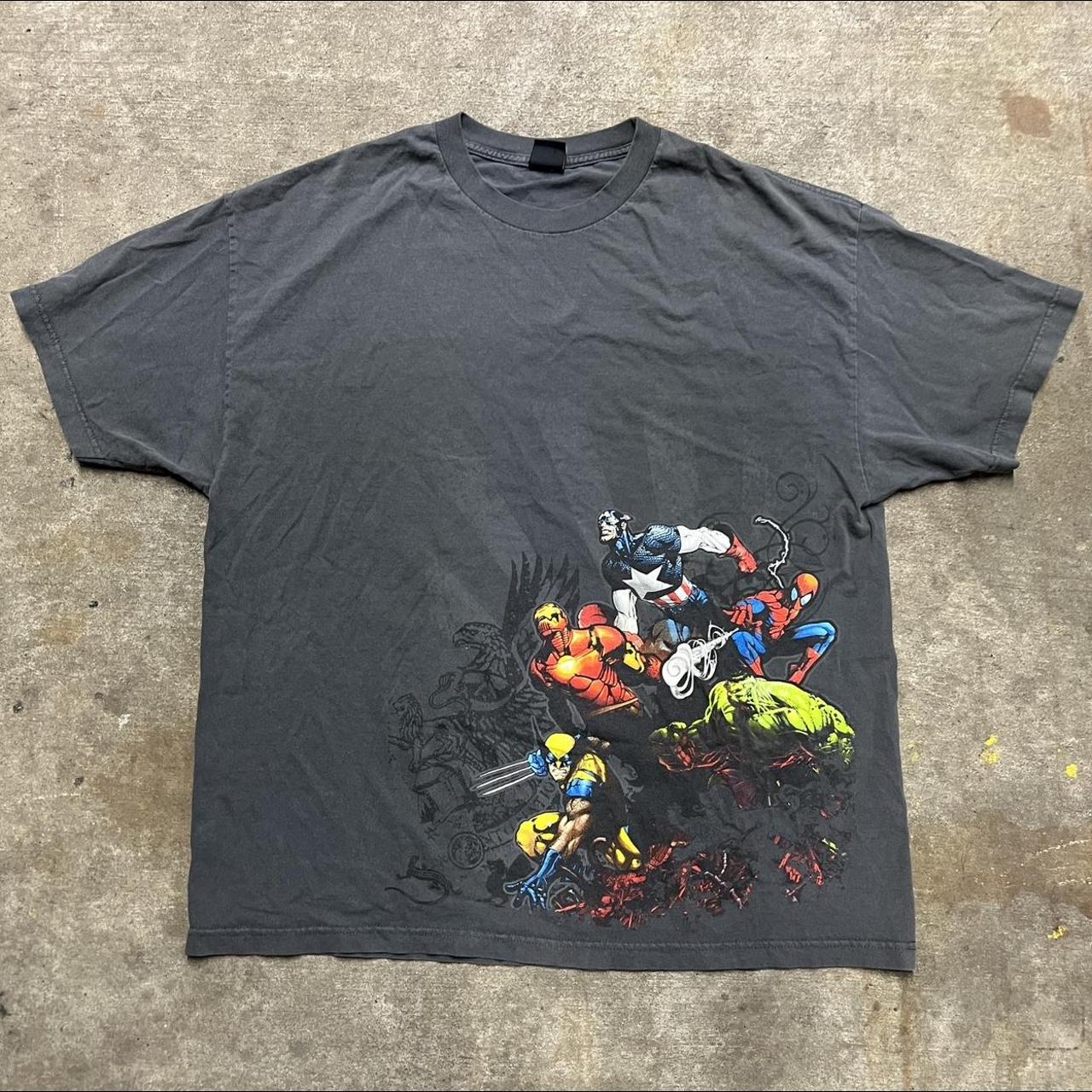 Grey Marvel Characters T-Shirt (Mad Engine) Great... - Depop