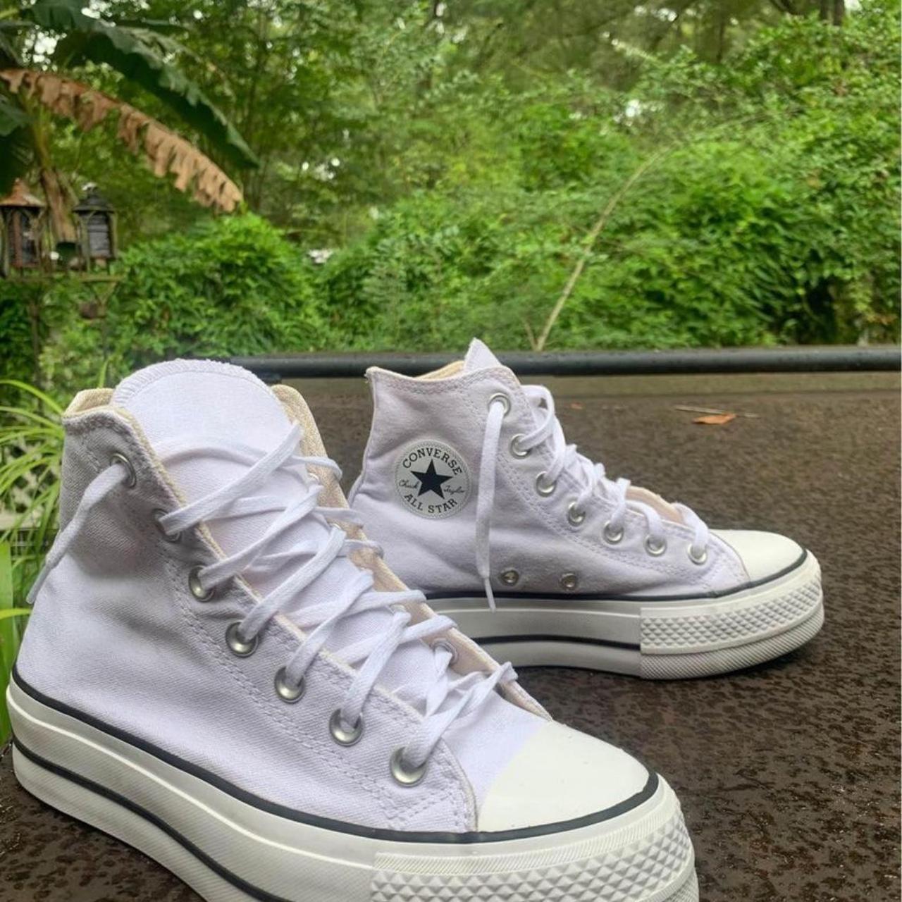 white platform converse - Depop