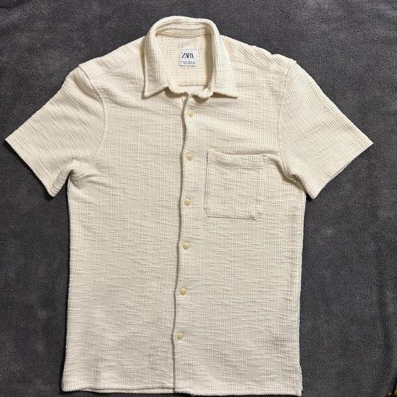 Cream Zara Summer Shirt Size S (fits like an M or... - Depop