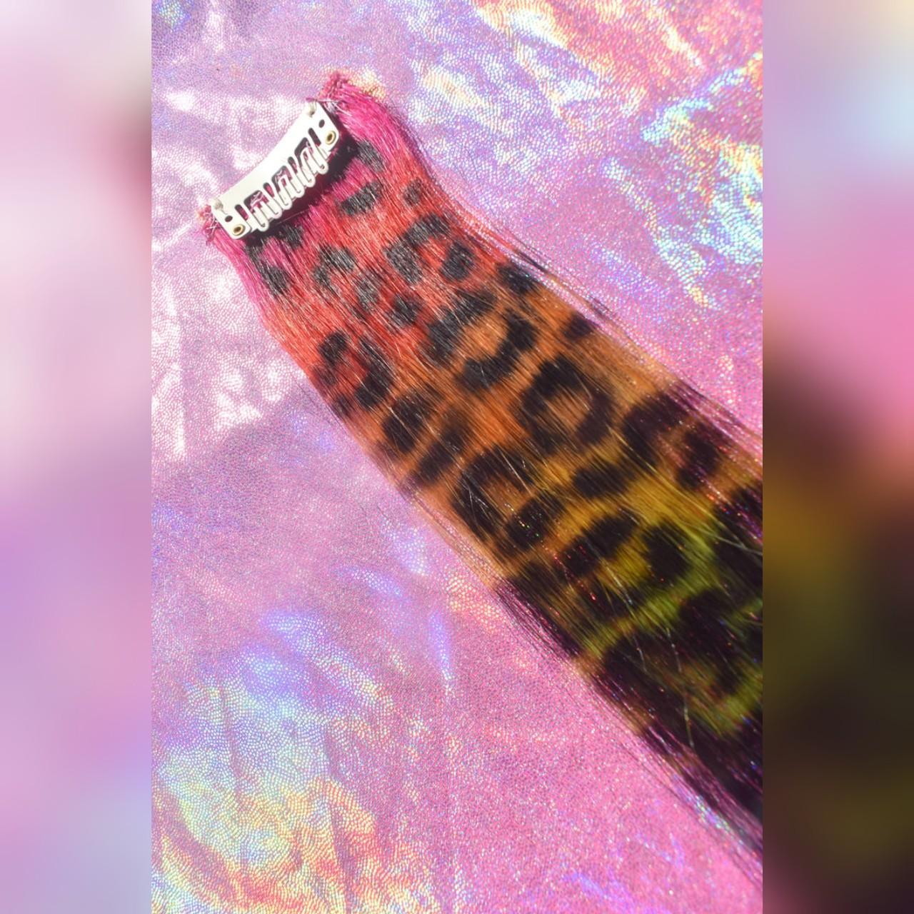 Rainbow Leopard Print Scene Hair Extension ☆ Luxury... - Depop
