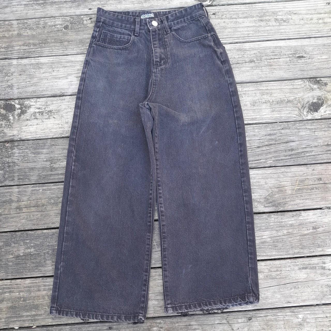 Wide leg black nickitten jeans These fit so... | Depop