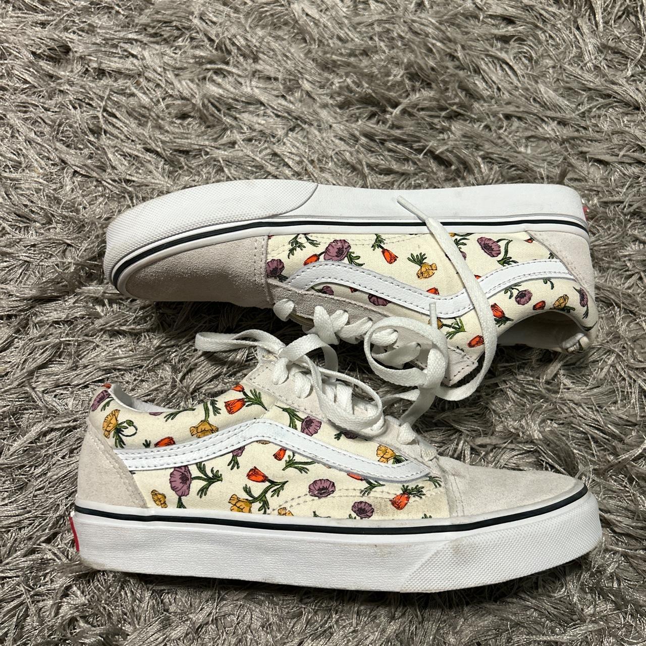 Poppy floral vans. Size 7 - Depop