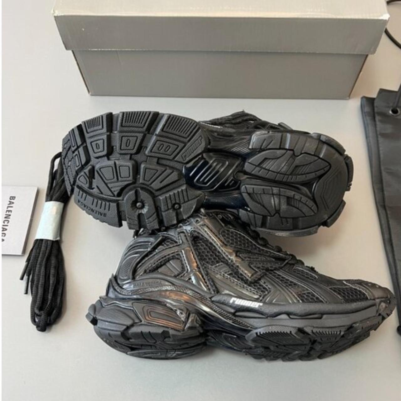 All black Balenciaga mesh runners text me for more... | Depop