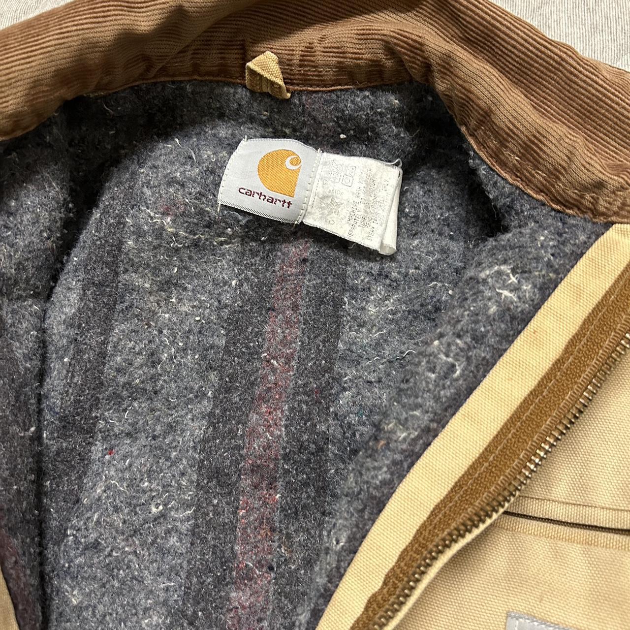 Carhartt Men's Cream and Brown Jacket | Depop