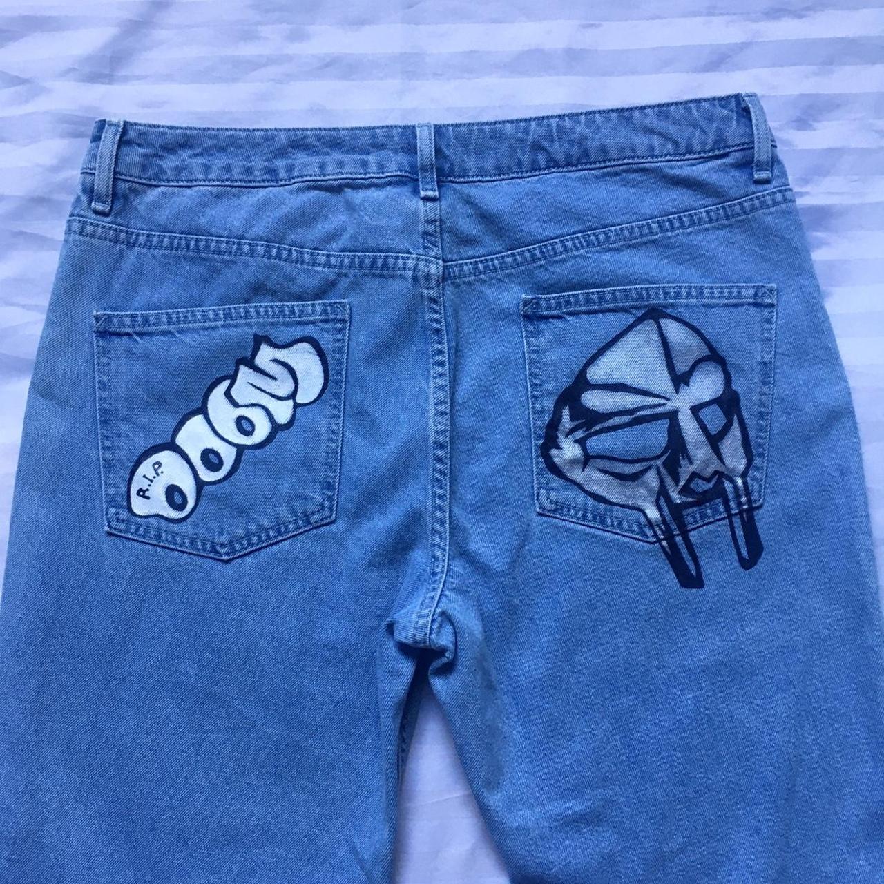 💎 MF DOOM 💎 Hand painted ASOS Denim jeans by me 🏼 ... - Depop