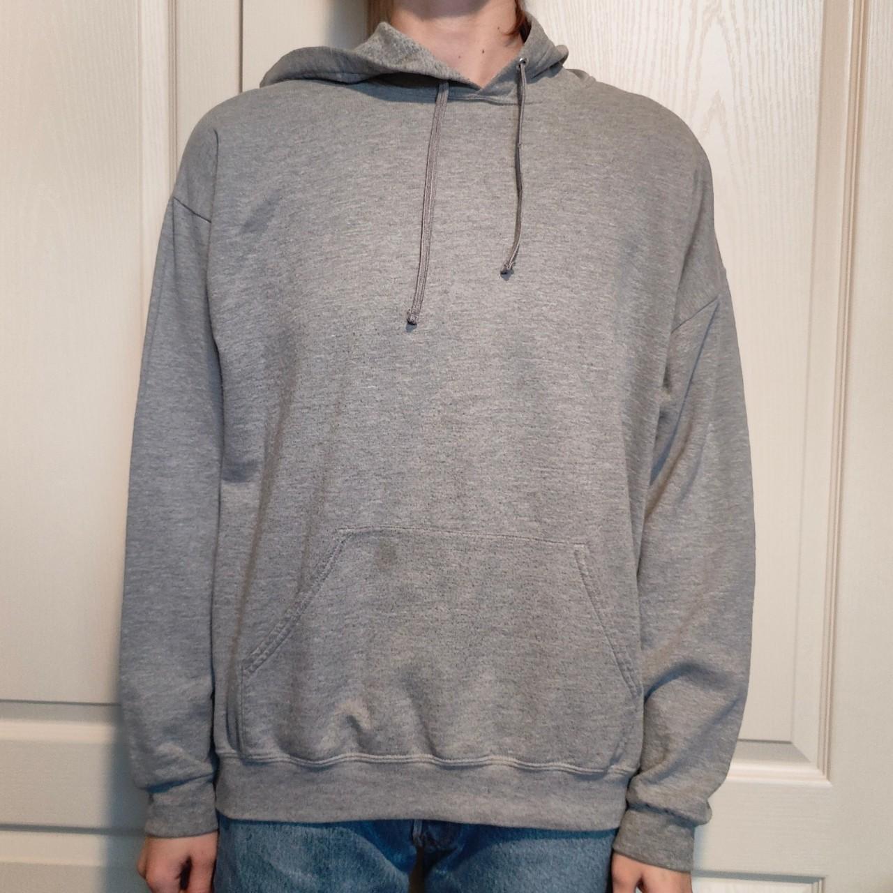 Plain Grey Pullover Hoodie Small stain on pocket as... - Depop