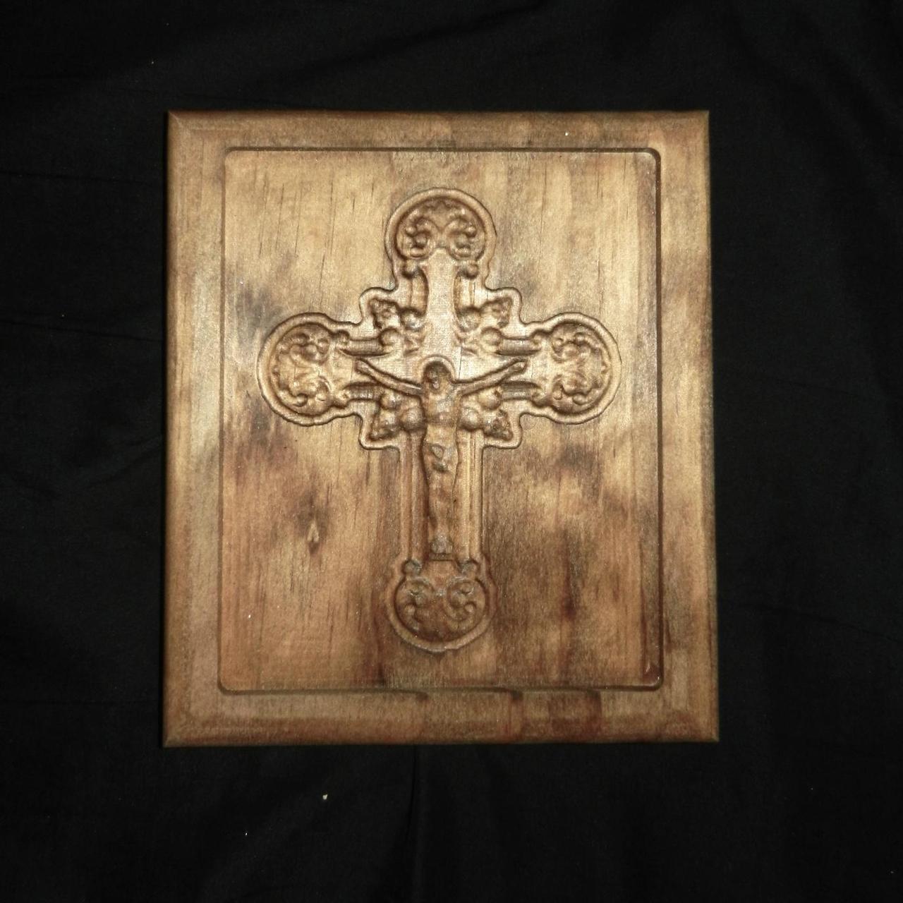 jesus crucifixion wood engraving 1/1 laser engraved... | Depop