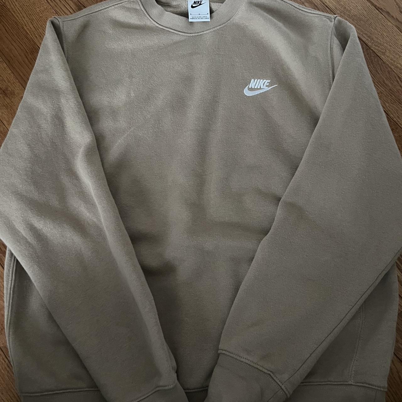 Tan Nike crewneck, size medium Worn once, no stains - Depop
