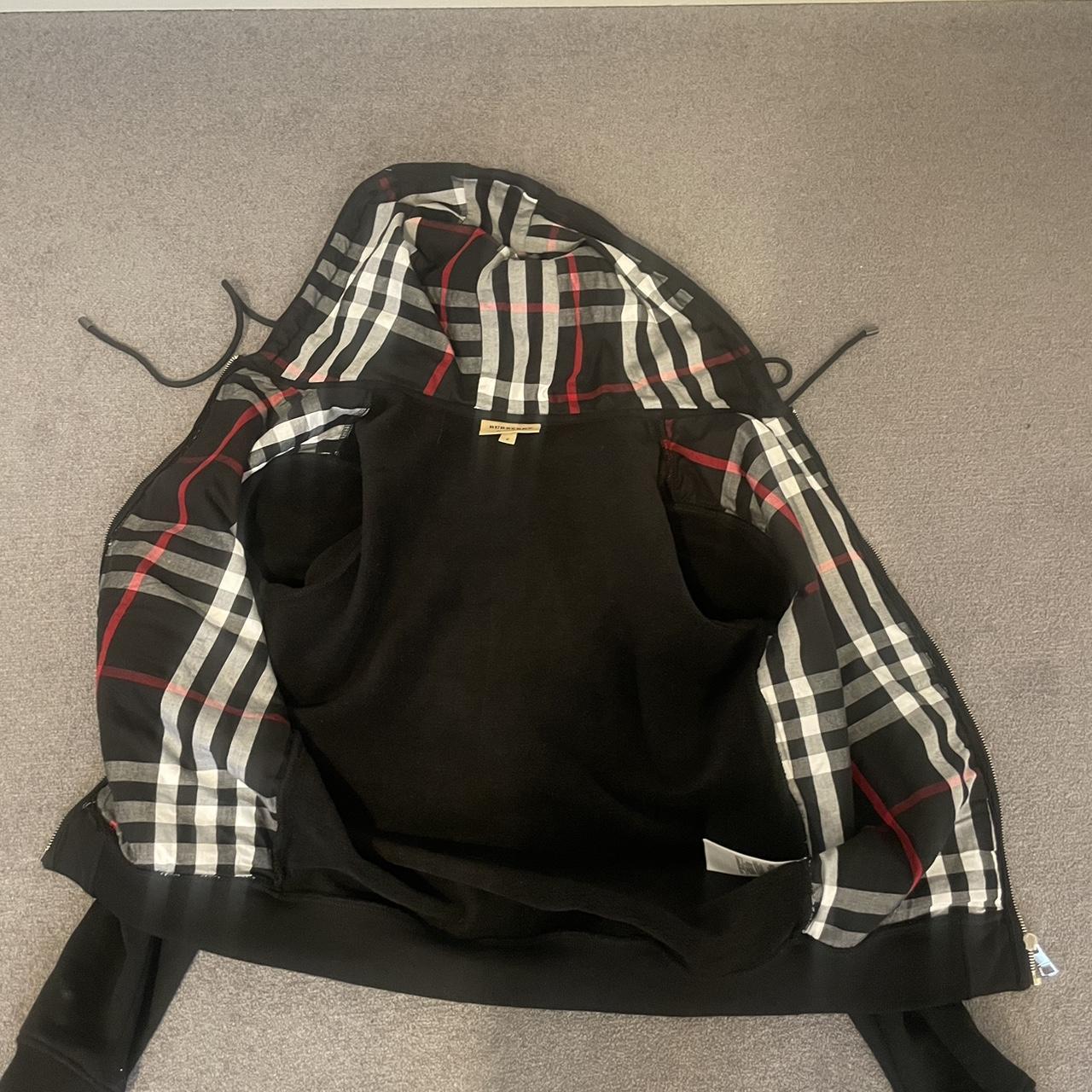 Black Burberry zip up hoodie - Depop