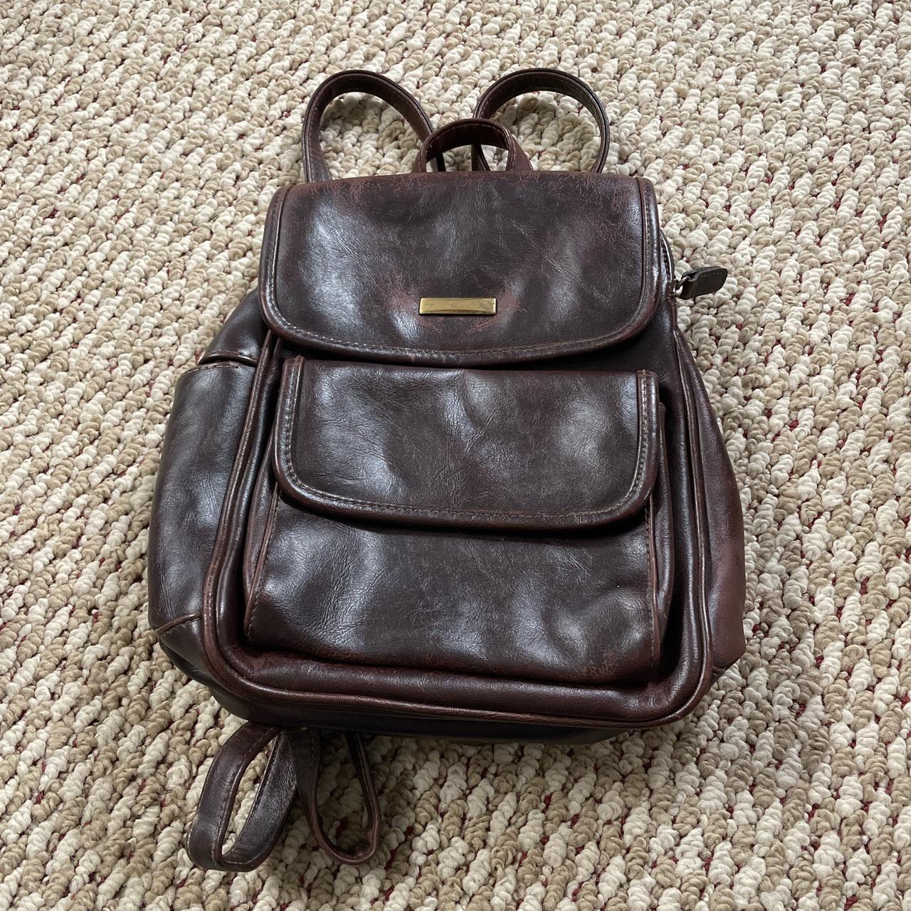 Cherokee Leather Mini Brown Backpack Good Condition - Depop