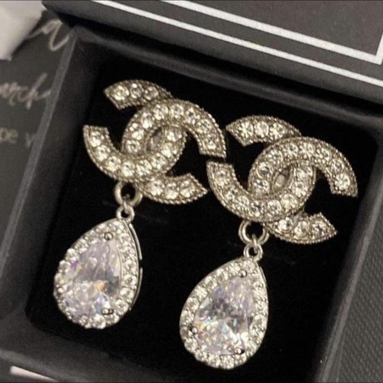 Repurposed Chanel drop earrings - Depop
