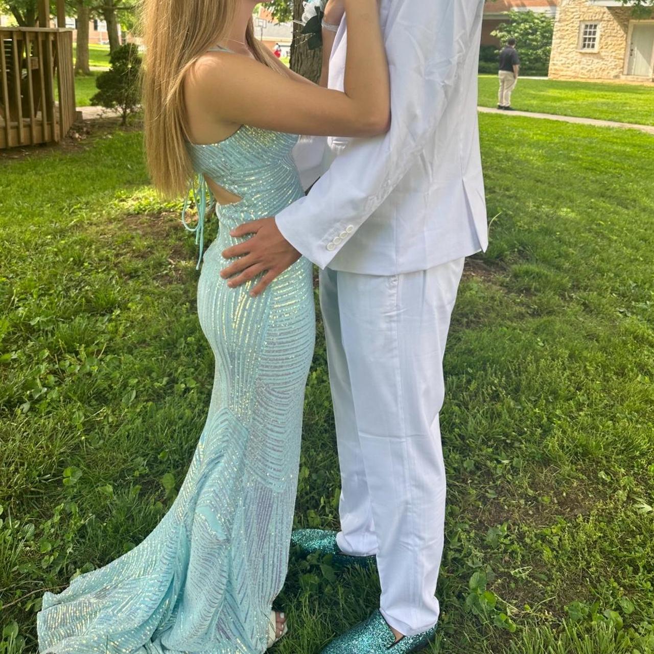 light blue windsor prom dress - Depop