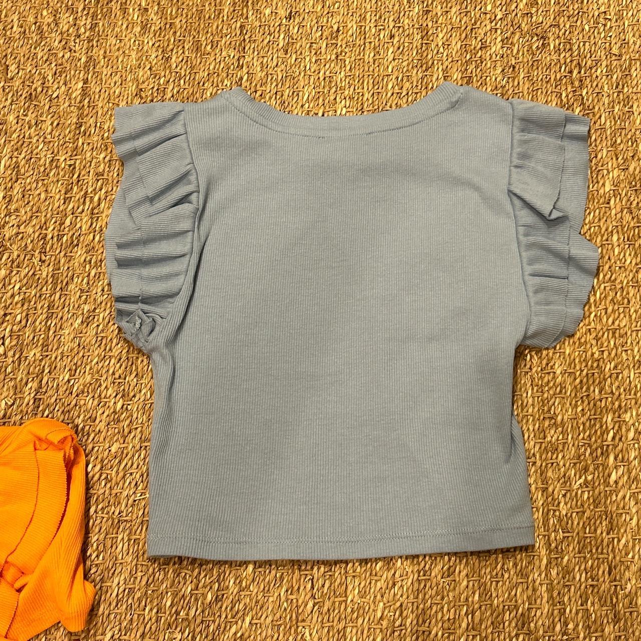 Super cute Zara light blue ruffle top in size... - Depop