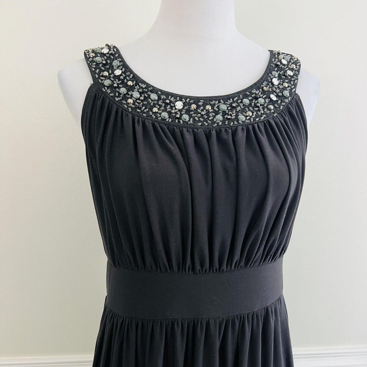 HAANI Size Large Off Black Long Jeweled Grecian... - Depop