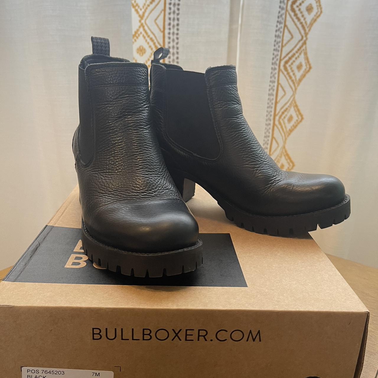 Bull boxer “Cory” leather ankle boots in black,... - Depop
