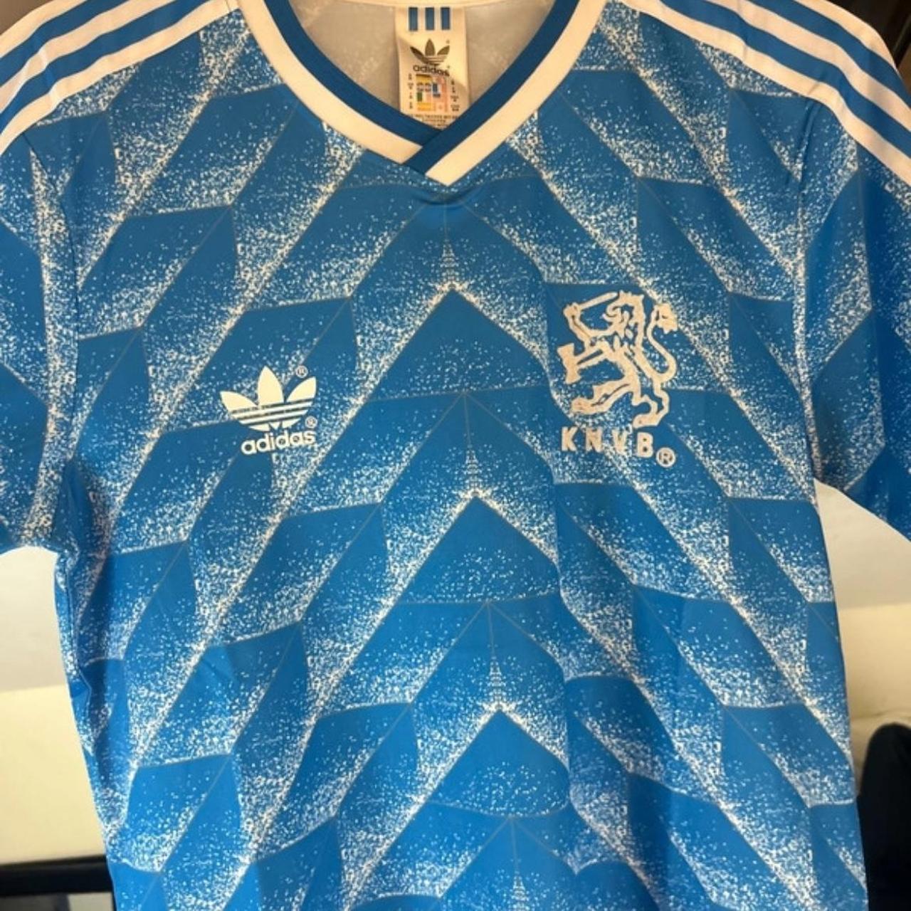 90s Netherlands blue and white World cup football... - Depop