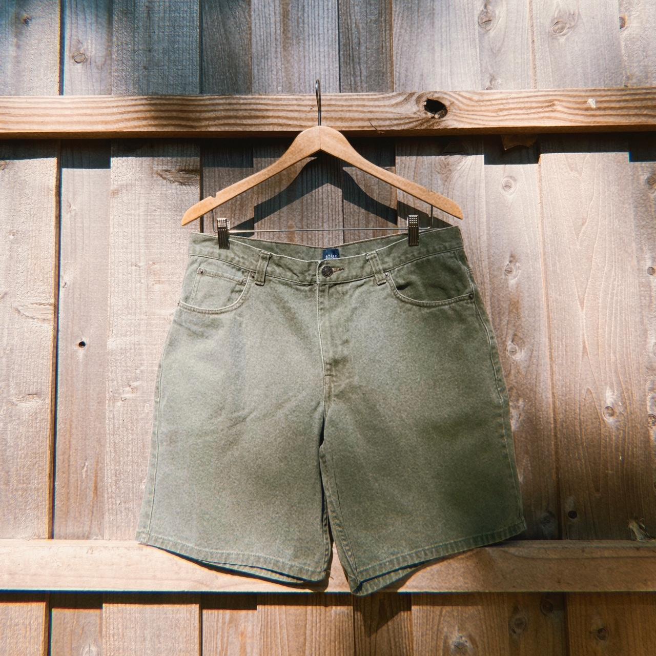 Vintage Forest Green Men’s Jean Shorts Classic... - Depop