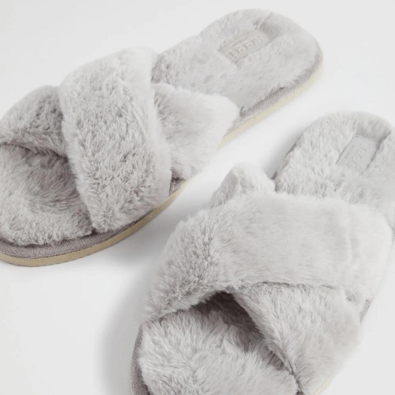 Seed Heritage Crossover Slippers - grey Size... - Depop
