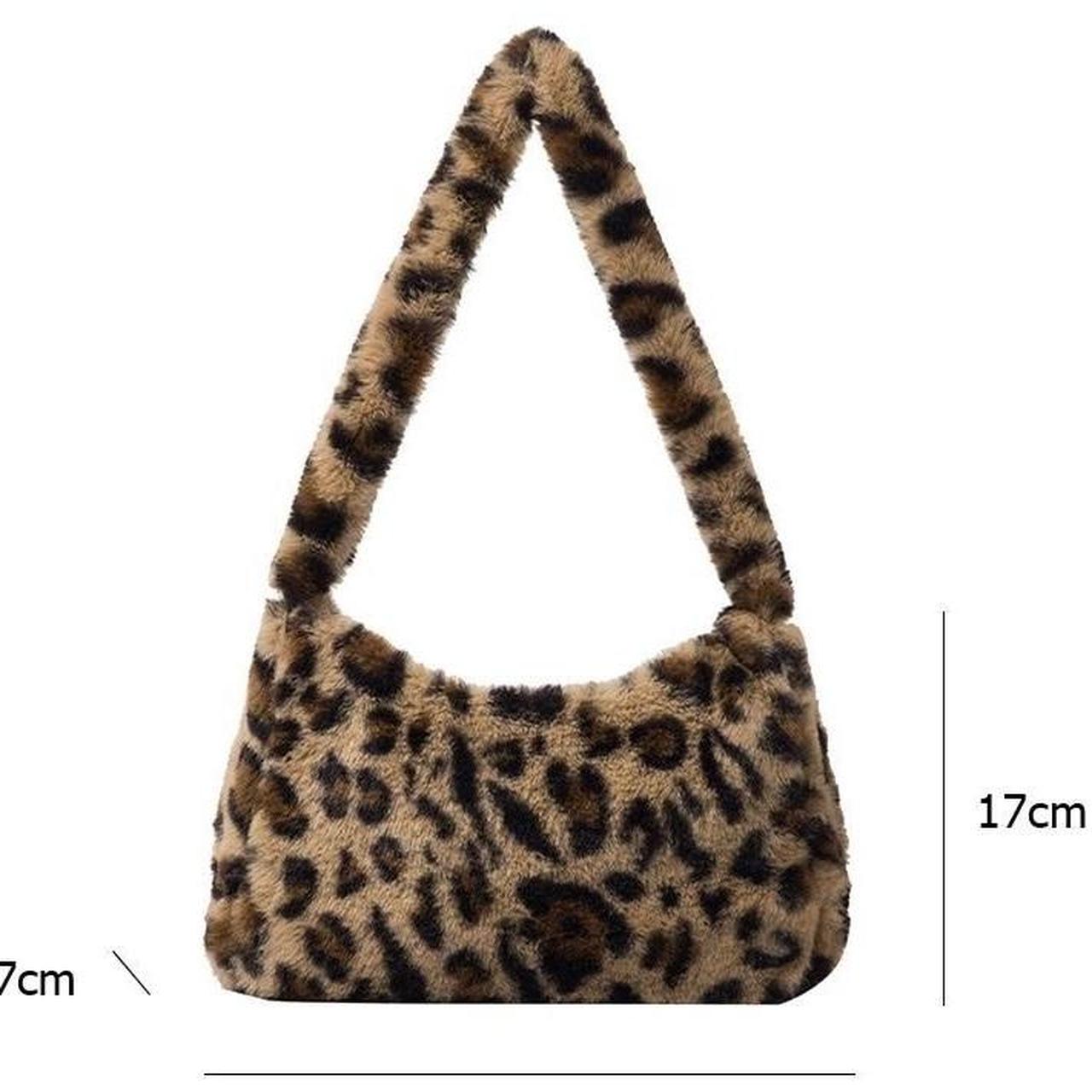 Fuzzy Cheetah shoulder bag 💼 Perfect condition... - Depop