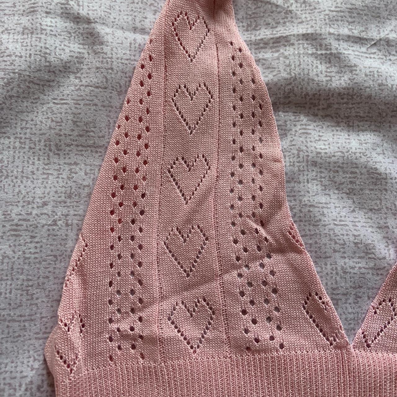 cute pink romwe crop top brand new with tags size... - Depop